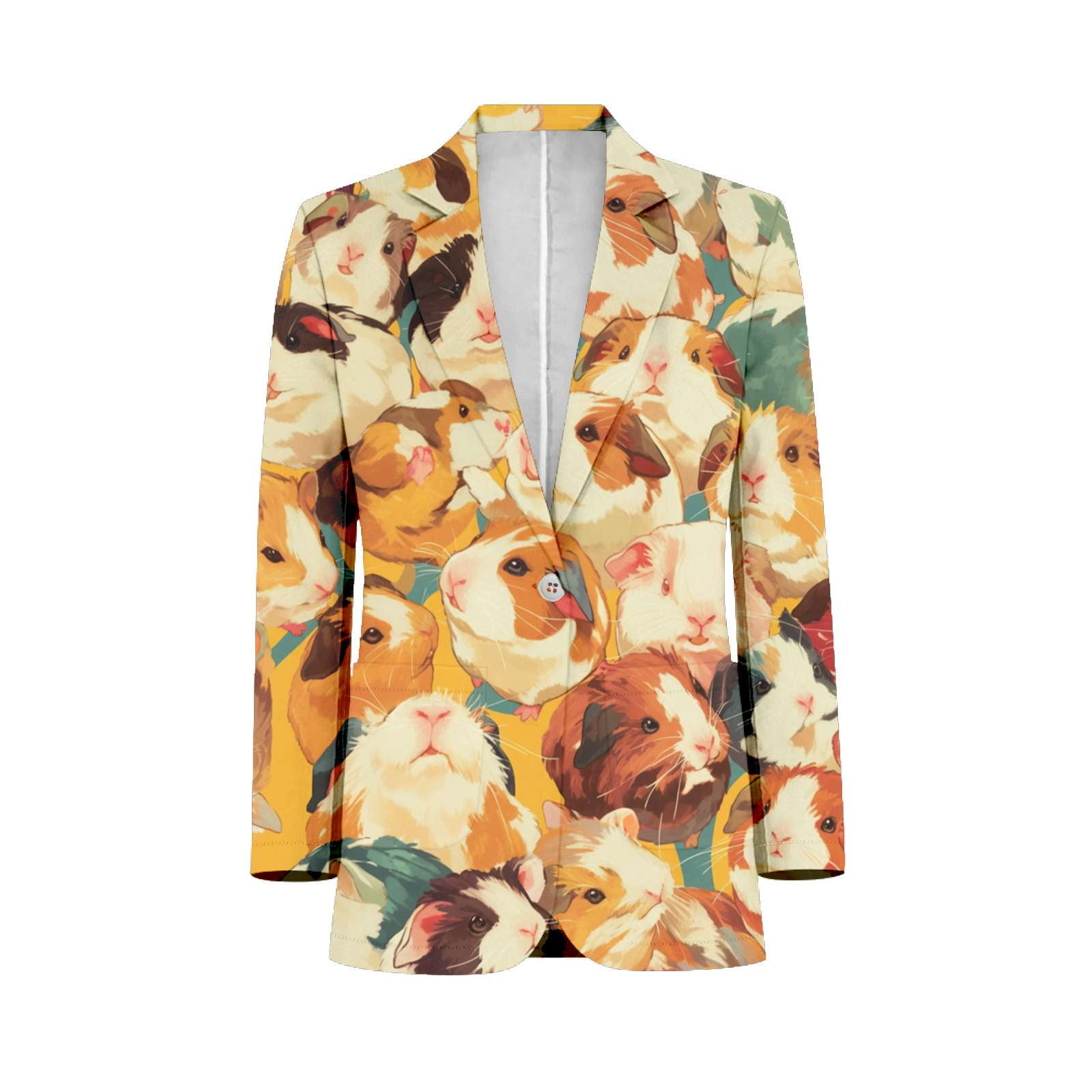 Cute Guinea Pig Mens Suits Shawl Collar Slim Fit Suit Mens Groom Jacket ...