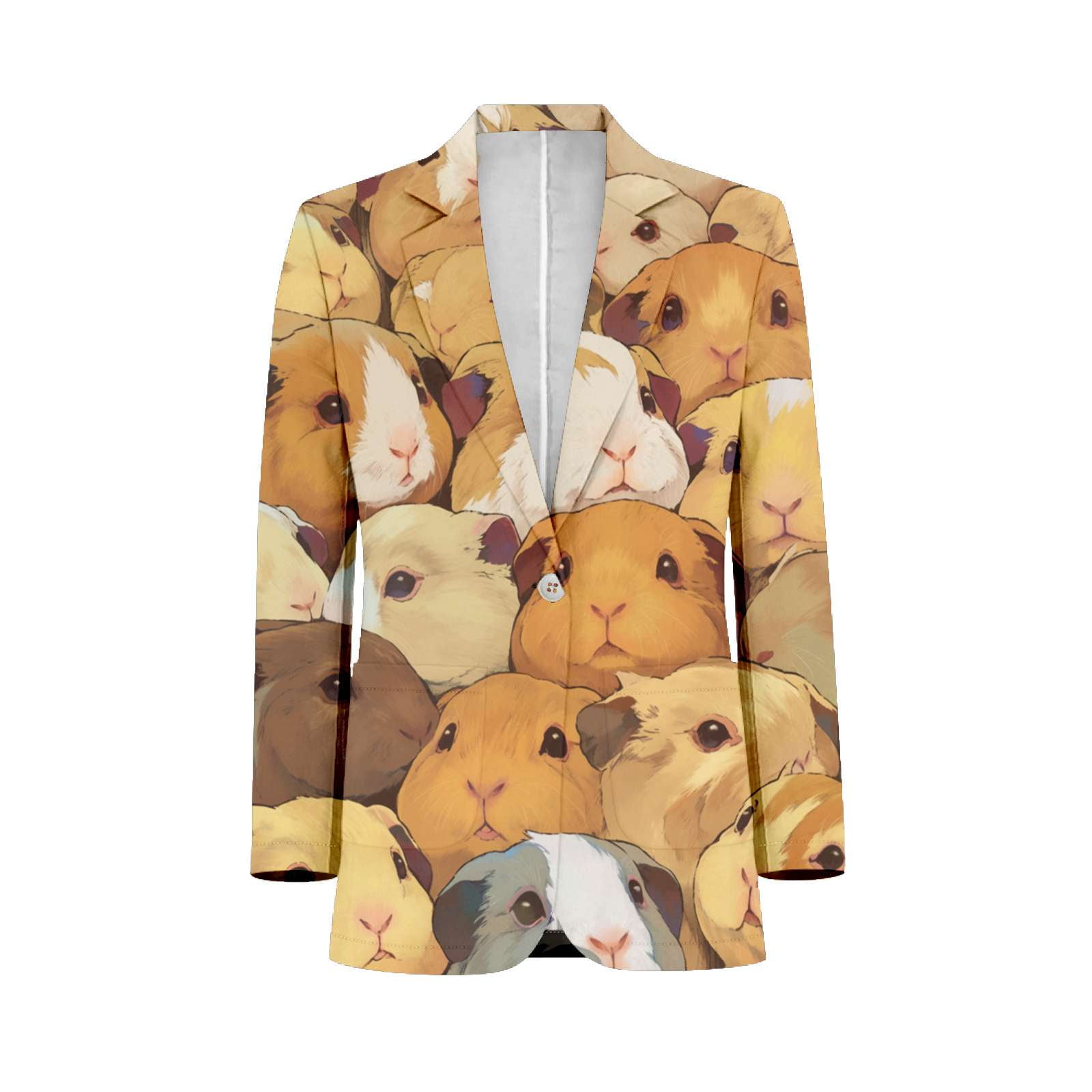 Cute Guinea Pig Mens Suits Shawl Collar Slim Fit Suit Mens Groom Jacket ...