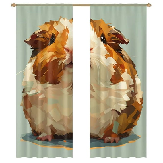 Cute Guinea Pig Modern Tulle Window Curtains for Living Room Luxury ...