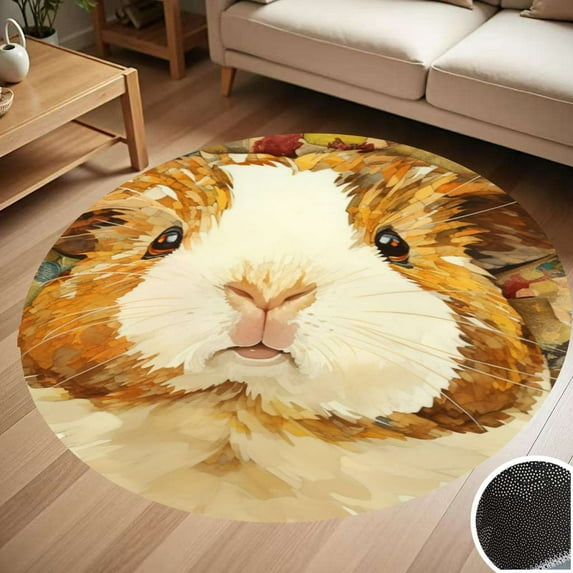 Cute Guinea Pig Round Carpet Living Room Bedroom Home Decoration Coffee ...