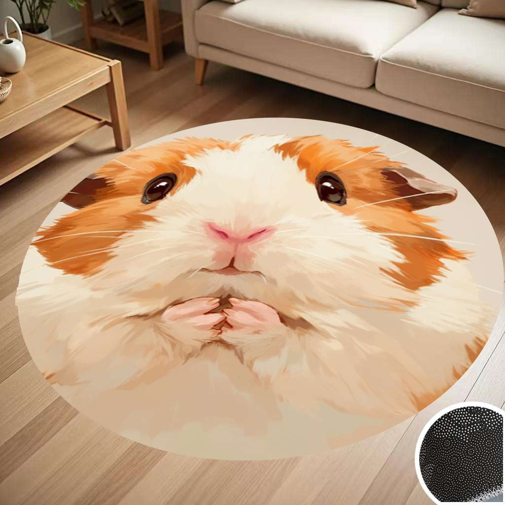 Cute Guinea Pig Round Carpet Living Room Bedroom Home Decoration Coffee ...