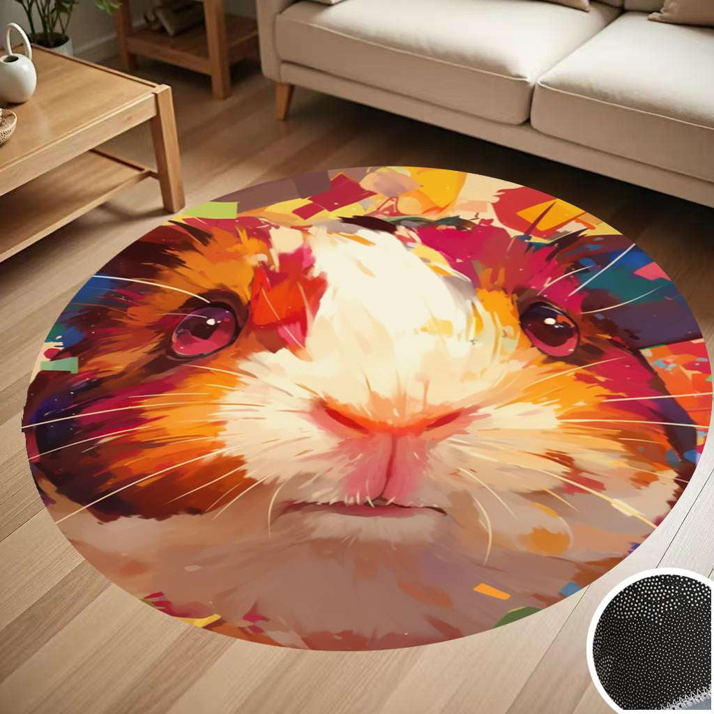 Cute Guinea Pig Round Carpet Living Room Bedroom Home Decoration Coffee ...