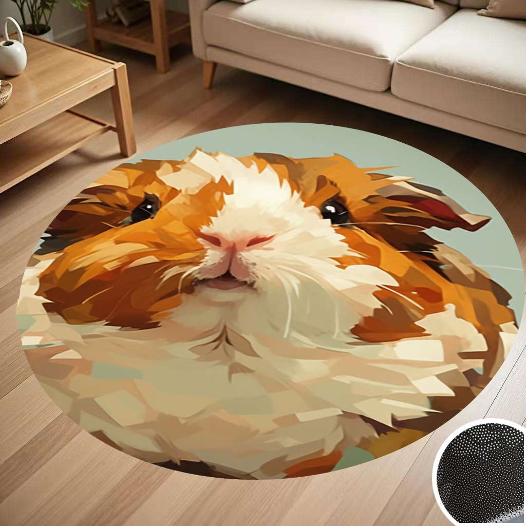 Cute Guinea Pig Round Carpet Living Room Bedroom Home Decoration Coffee ...