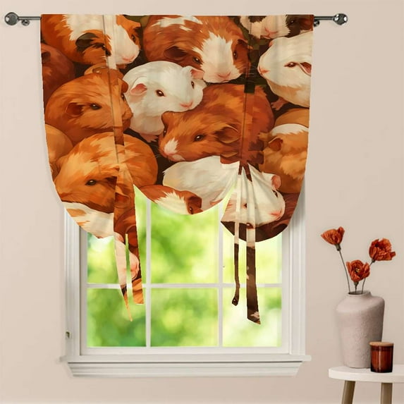 Cute Guinea Pig Window Curtain for Living Room Roman Curtain Kitchen ...