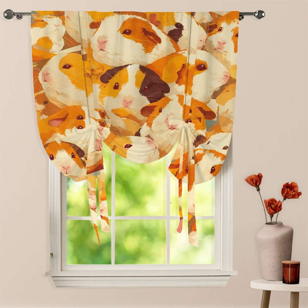 Cute Guinea Pig Window Curtain for Living Room Roman Curtain Kitchen ...