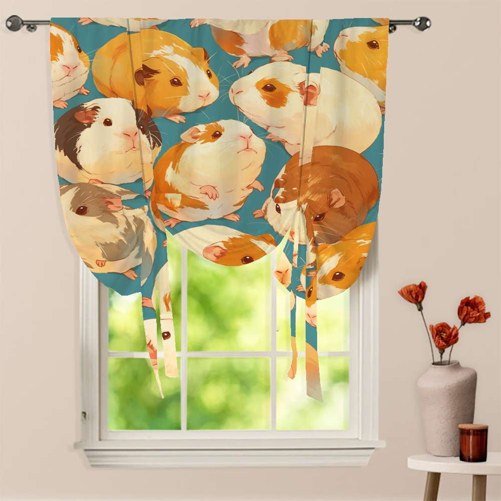 Cute Guinea Pig Window Curtain for Living Room Roman Curtain Kitchen ...