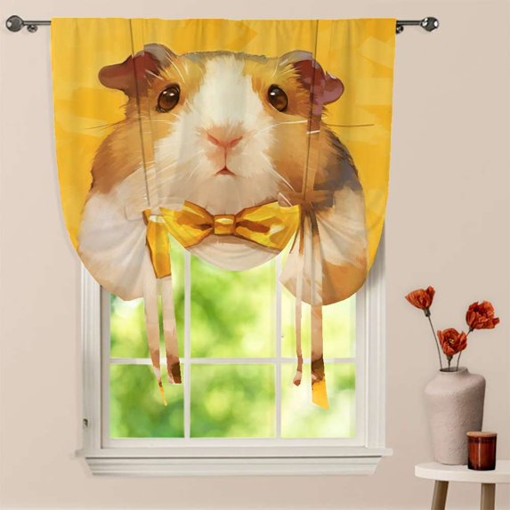Cute Guinea Pig Window Curtain for Living Room Roman Curtain Kitchen ...