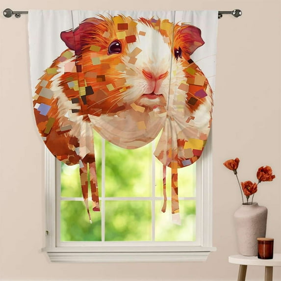 Cute Guinea Pig Window Curtain for Living Room Roman Curtain Kitchen ...