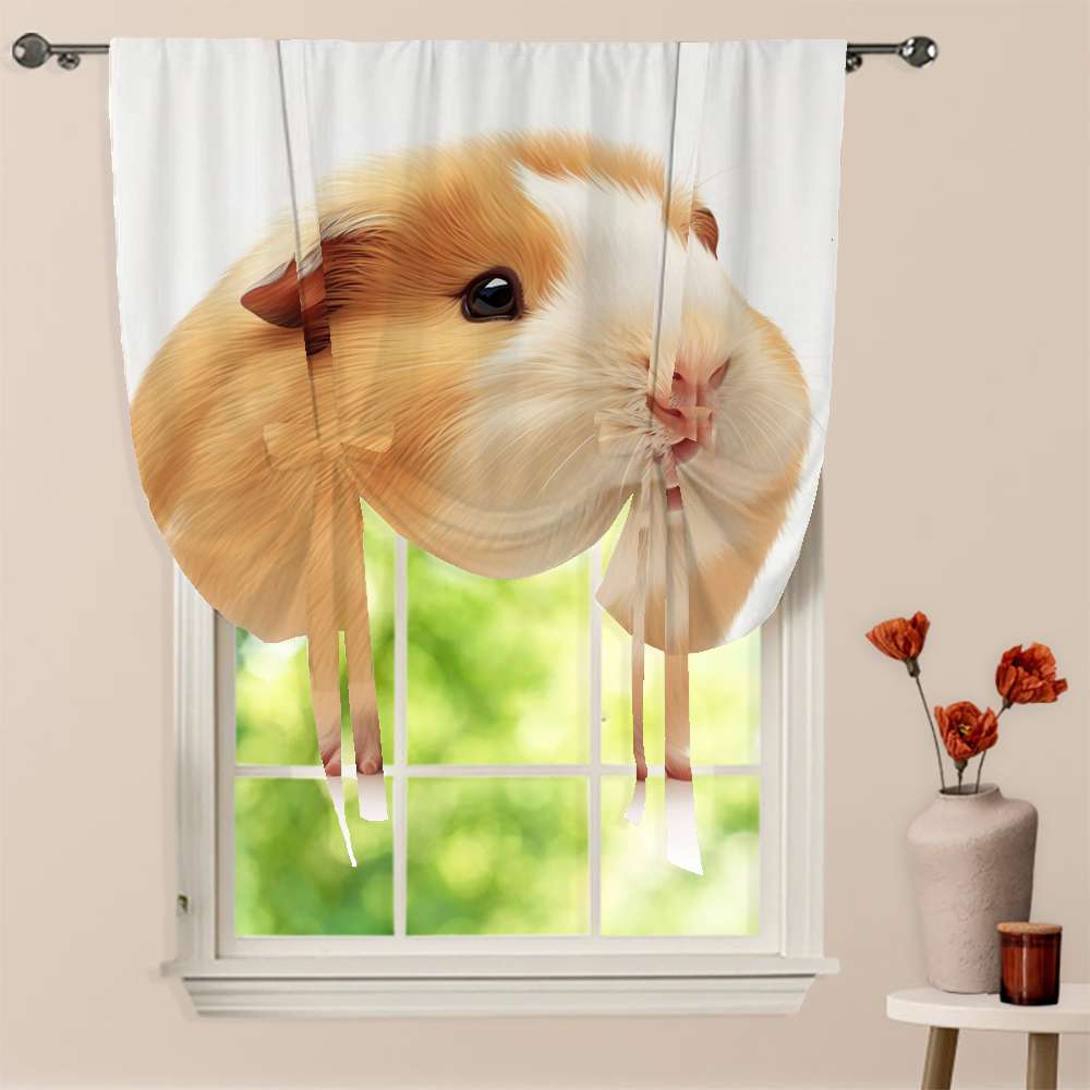 Cute Guinea Pig Window Curtain for Living Room Roman Curtain Kitchen ...