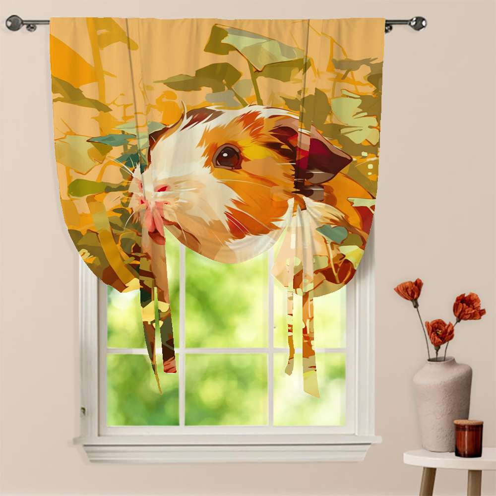 Cute Guinea Pig Window Curtain for Living Room Roman Curtain Kitchen ...