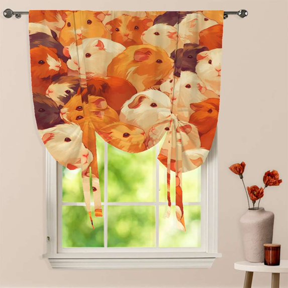 Cute Guinea Pig Window Curtain for Living Room Roman Curtain Kitchen ...