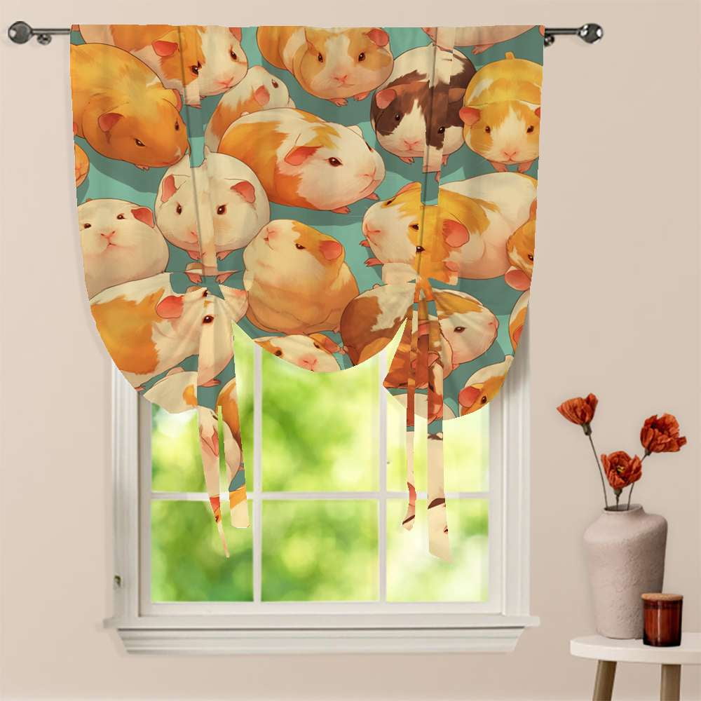 Cute Guinea Pig Window Curtain for Living Room Roman Curtain Kitchen ...
