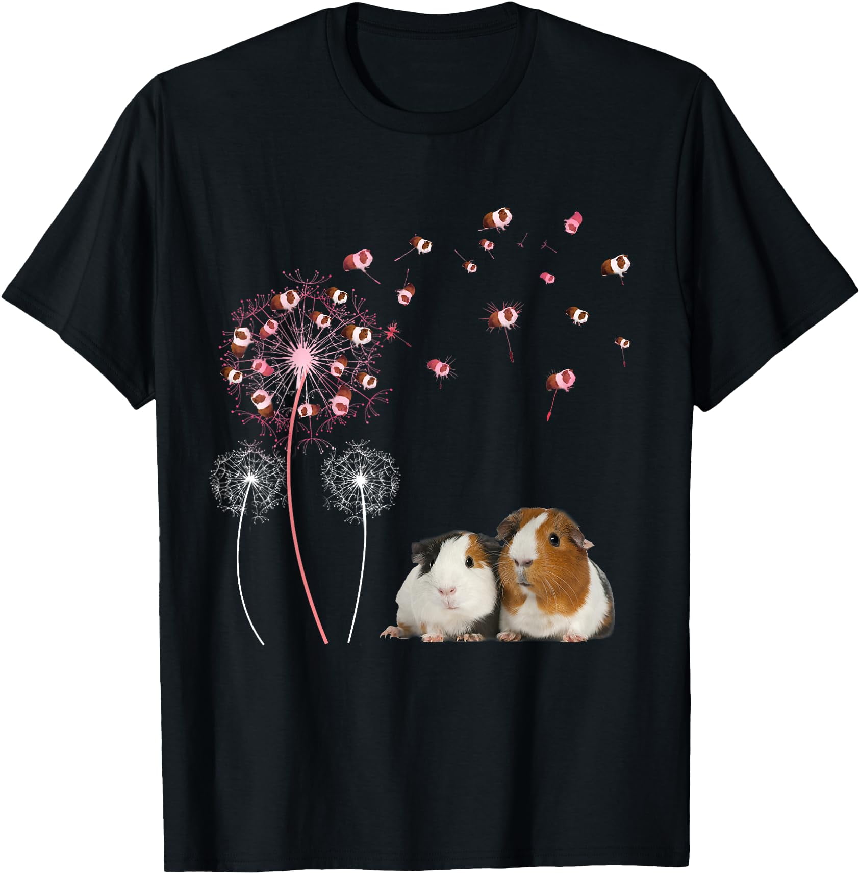 Cute Guinea Pig and Dandelion Floral Tee – Pet Lover Nature Shirt ...