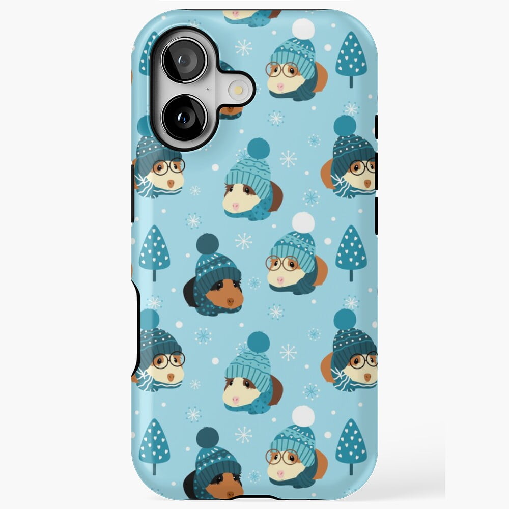 Cute Guinea Pig with Snowflake Winter Scene iPhone Case 17 through 11 ...