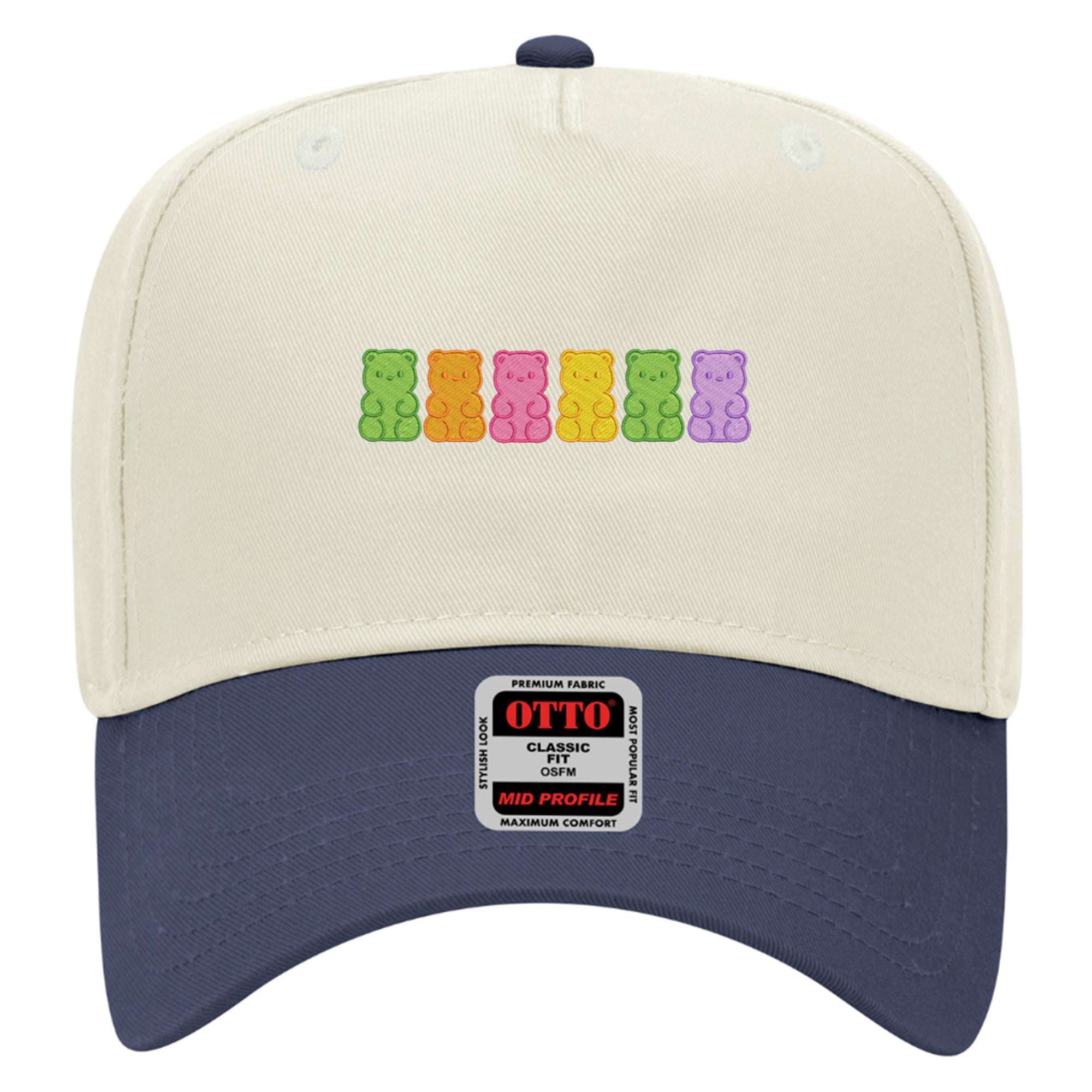 Cute Gummi Bears Candy Art Embroidered Mid Profile Baseball Hat ...