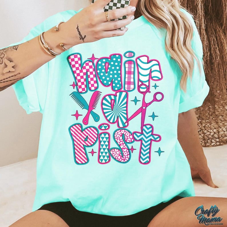 Cute Hairapist T-Shirt, Preppy Hair Stylist Shirt, Trendy Retro ...