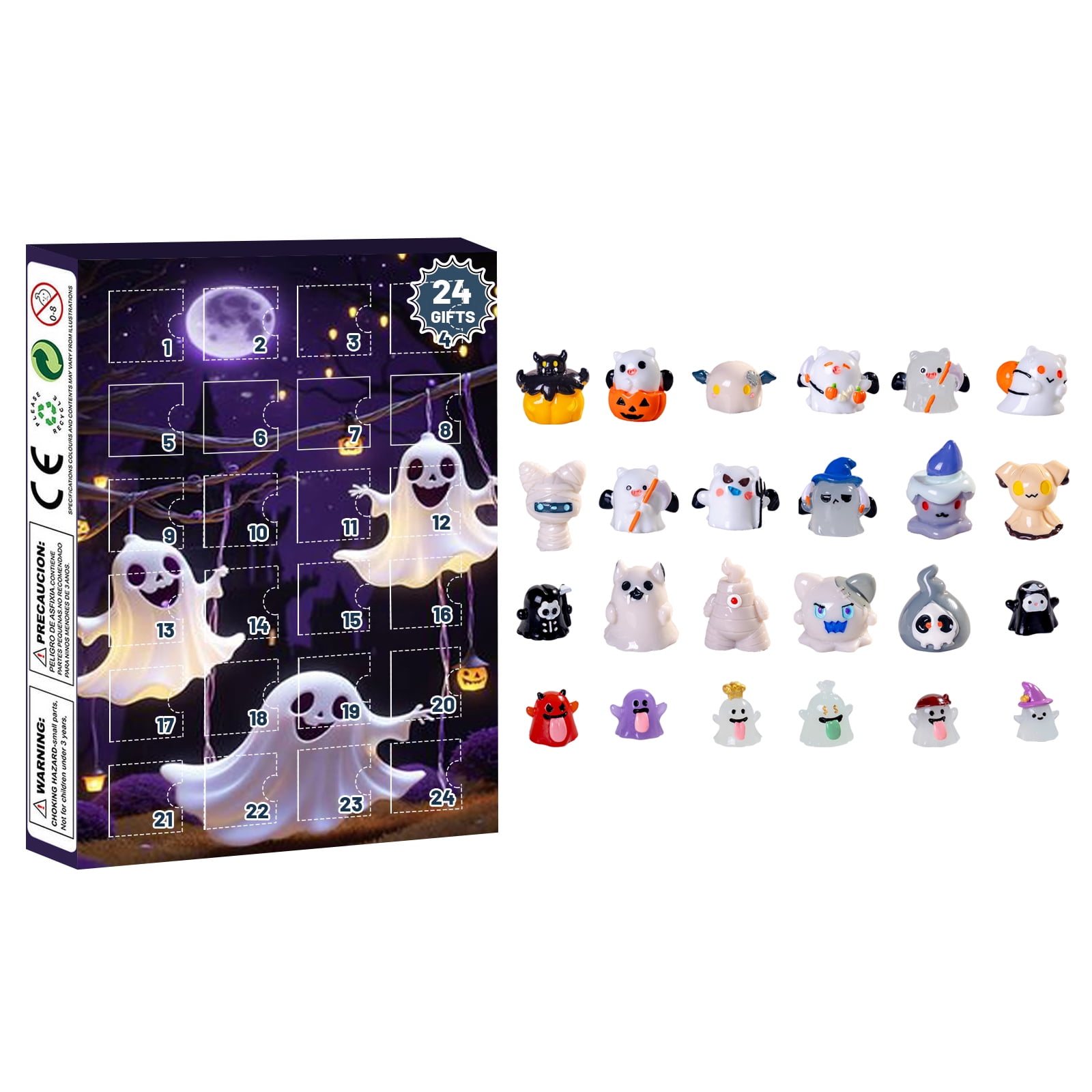 Cute Halloween 24 Day Countdown Calender Contains 24 3D Cute Ghost ...