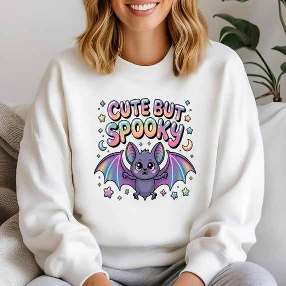 Cute Halloween Bat with Heart and Full Moon Ghostly Nocturnal Art ...