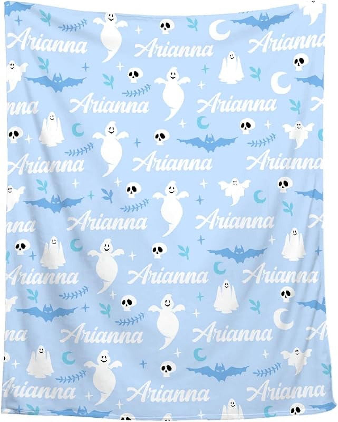 Cute Halloween Blanket for Girls Women Purple Ghost Flower Blanket for ...