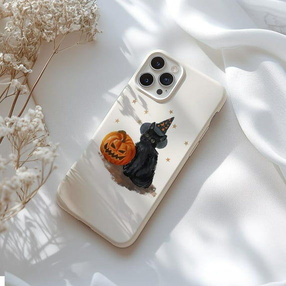 Cute Halloween Cat Phone Case for iPhone 11 12 13 14 15 16 17 Pro Max ...