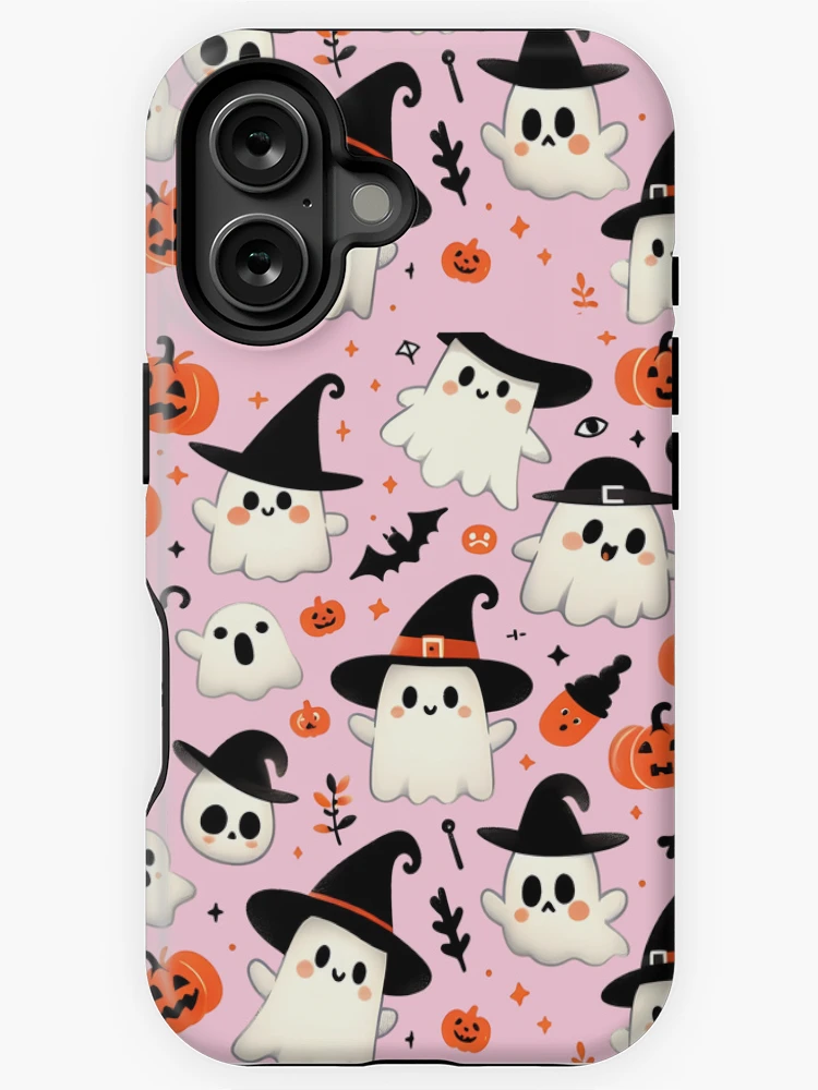 Cute Halloween Ghost Pattern Friendly Ghosts Witch Hats Pumpkins iPhone ...