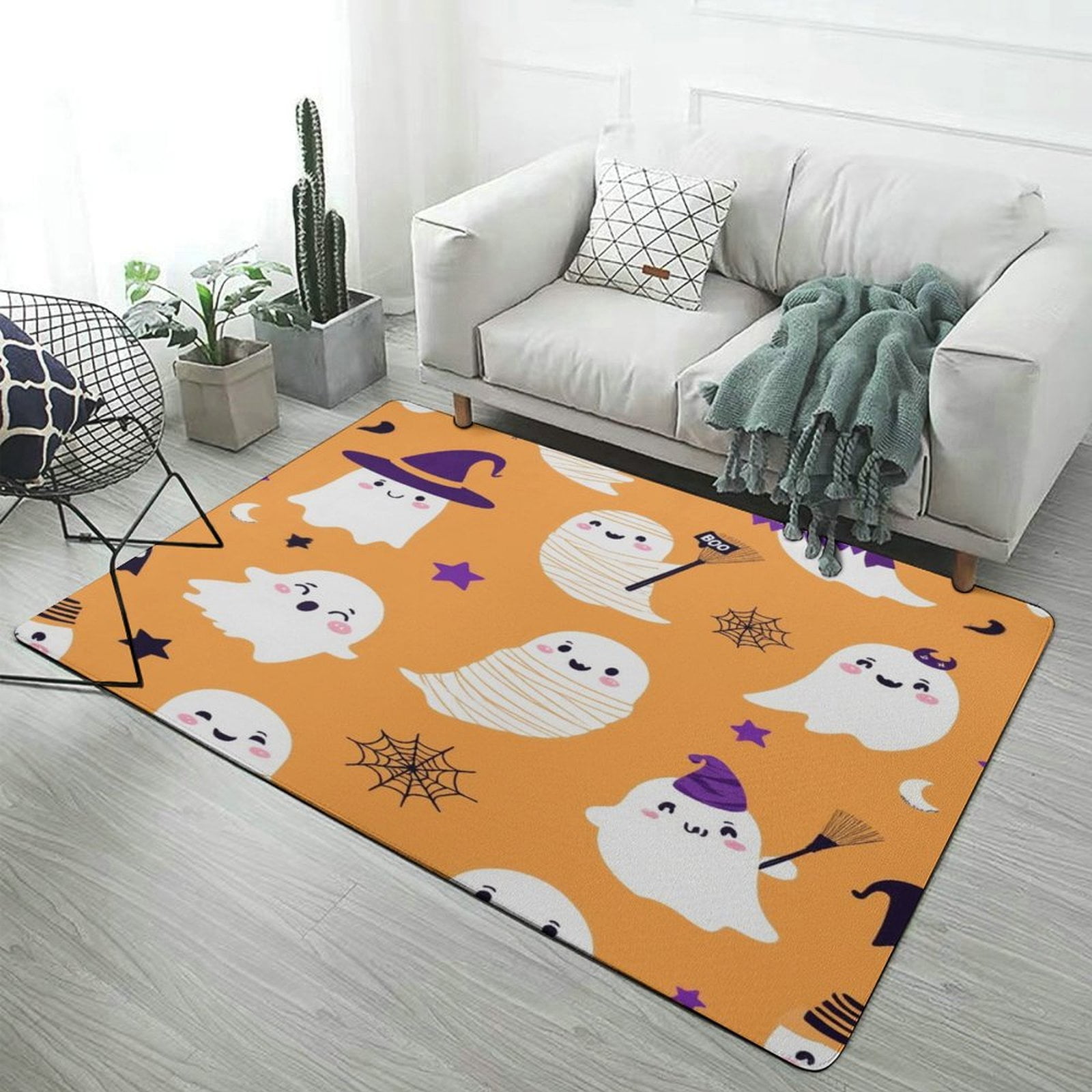 Cute Halloween Ghosts Pattern Soft Comfy Rugs for Bedroom Room Living ...