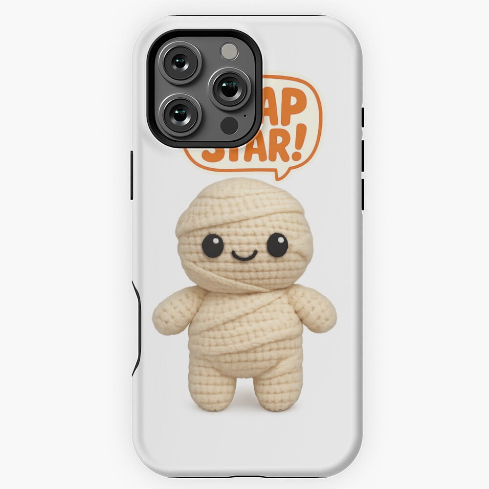 Cute Halloween Mummy Amigurumi Crochet Wrap Star Phone Case for iPhone ...