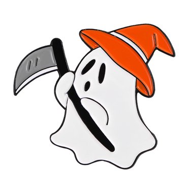 Cute Cartoon Horror Halloween Metal Badge White Ghost Cartoon Brooch ...
