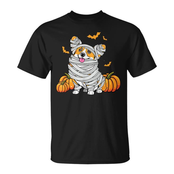 Cute Halloween Welsh Corgi Mummy Costume Dog Lover Pumpkin T-Shirt ...