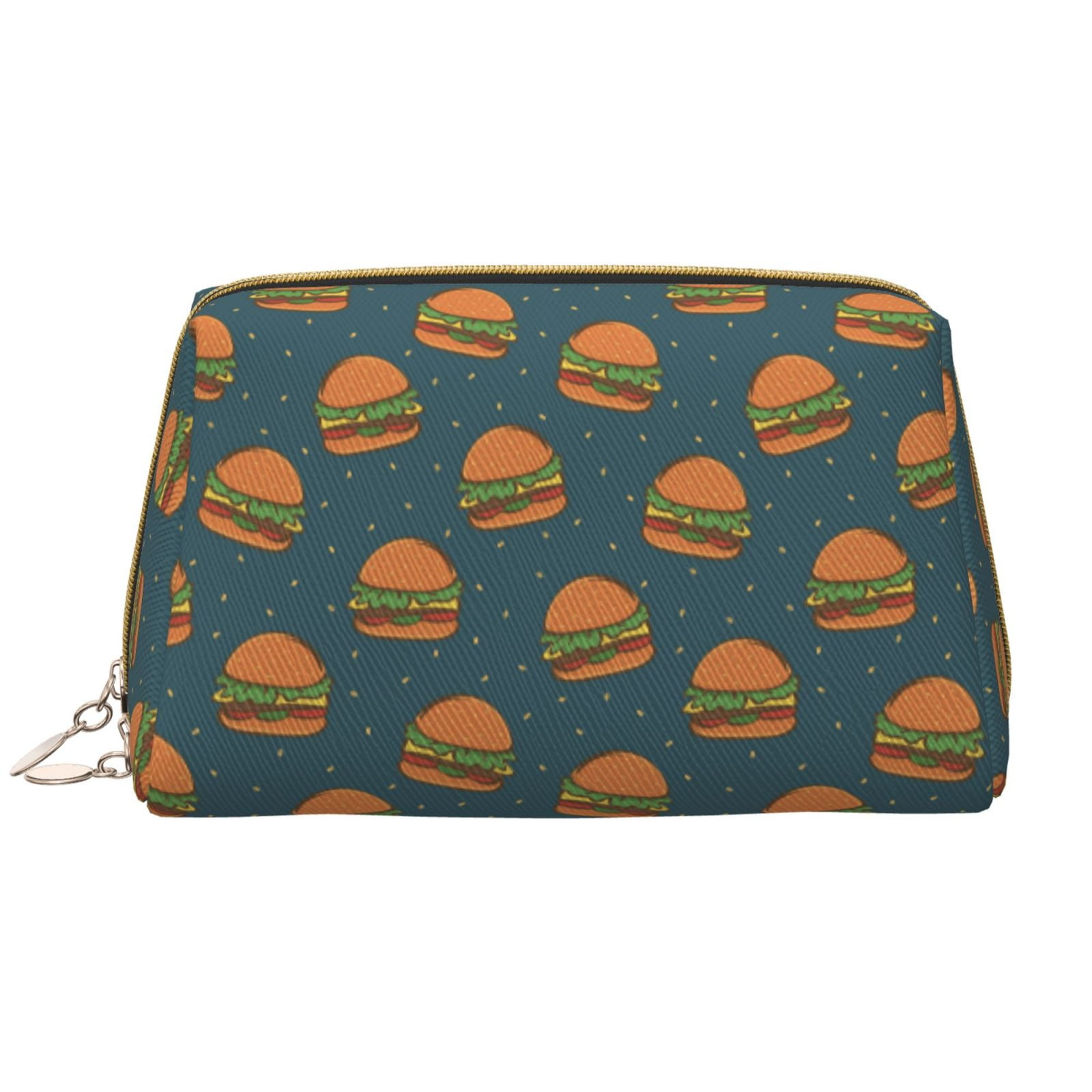 Cute Hamburger Sesame Makeup Bag, Large Capacity Cosmetic Bag Portable ...