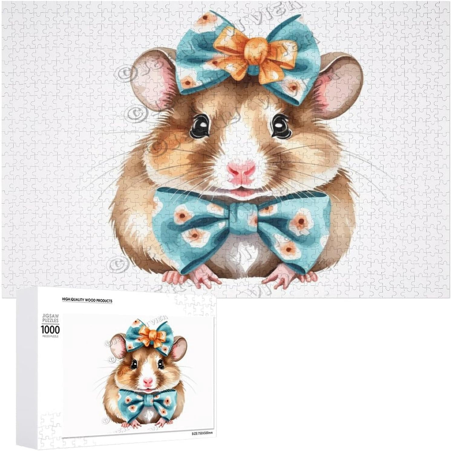 Cute Hamster 500 Piece Wood Jigsaw Puzzle 15"x20.5" Rustic Wall Art ...