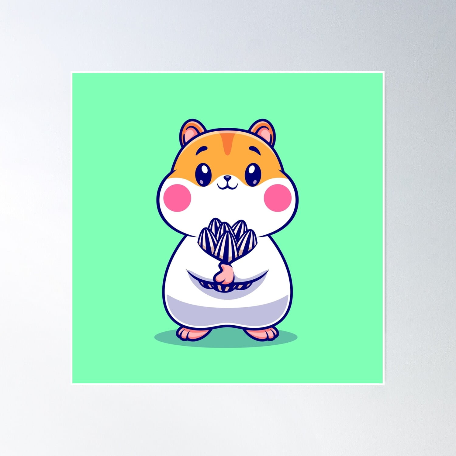 Cute Hamster Holding Sunflower Seed Cartoon Vector Icon Illustration ...