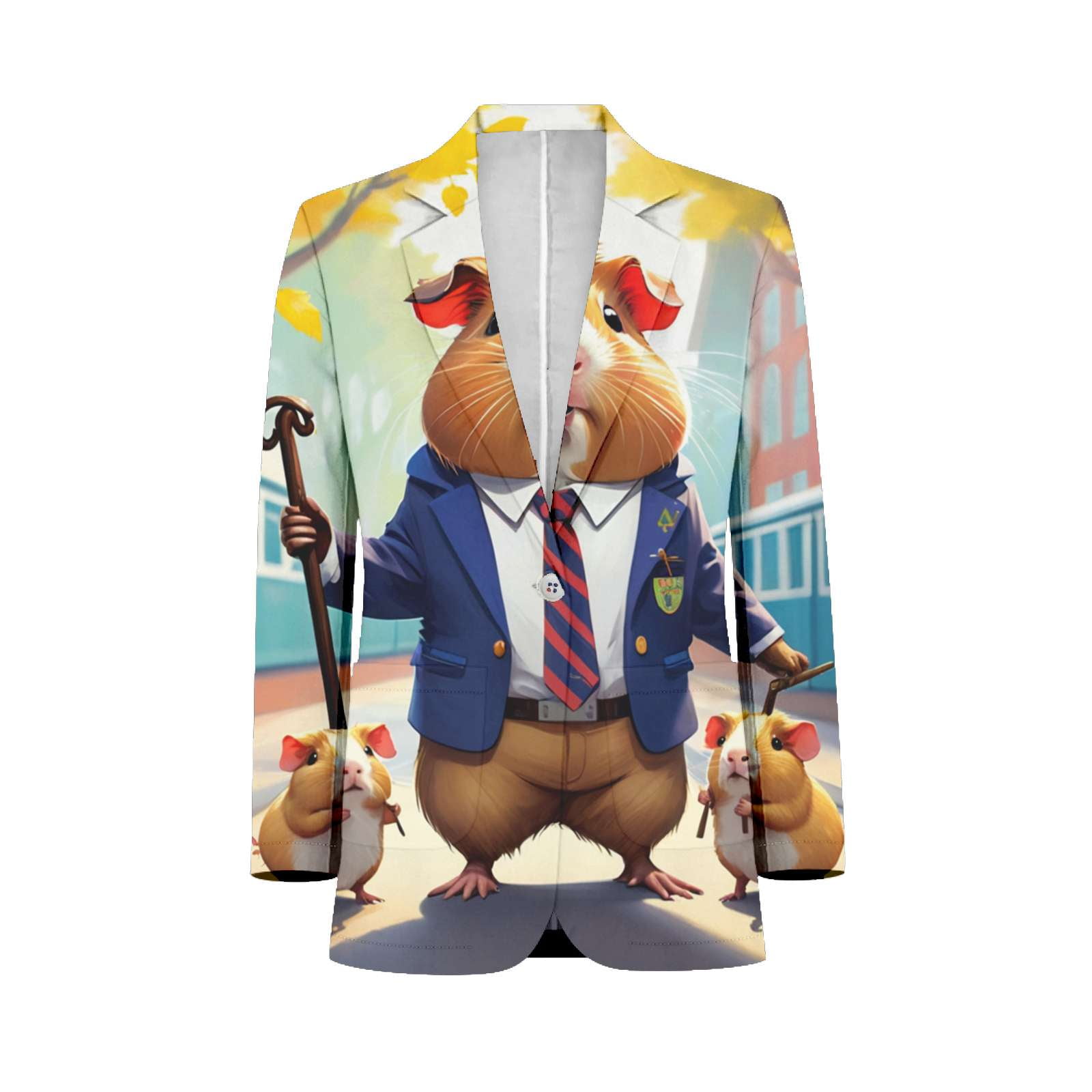 Cute Hamster School Uniform Customized Men's Suits full man Shawl ...
