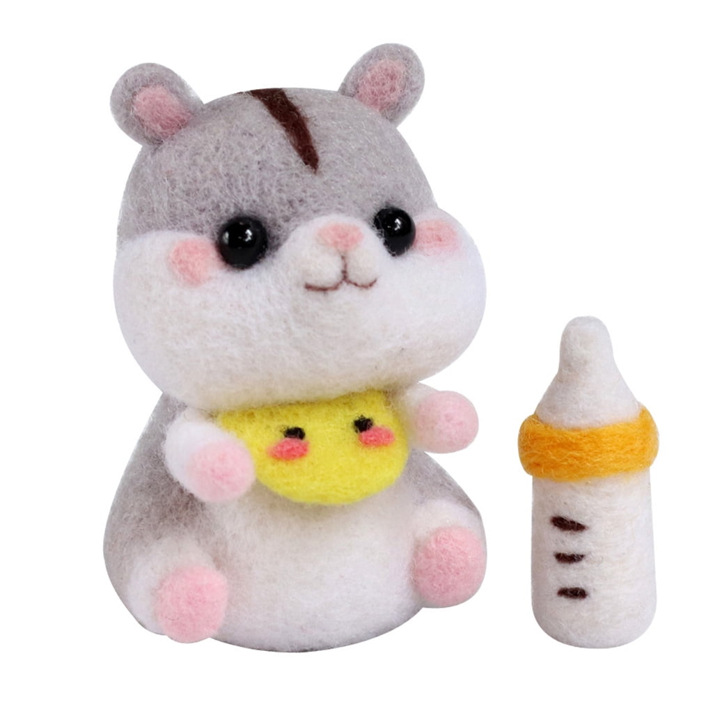 Cute Hamster Wool Felt for Doll Craft Handmade DIY Unfinished Poked ...