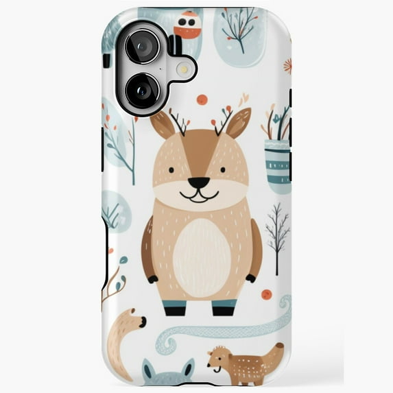 Cute Hand Drawn Animal Winter Art Phone Case 17 16 15 14 13 12 11 Pro ...