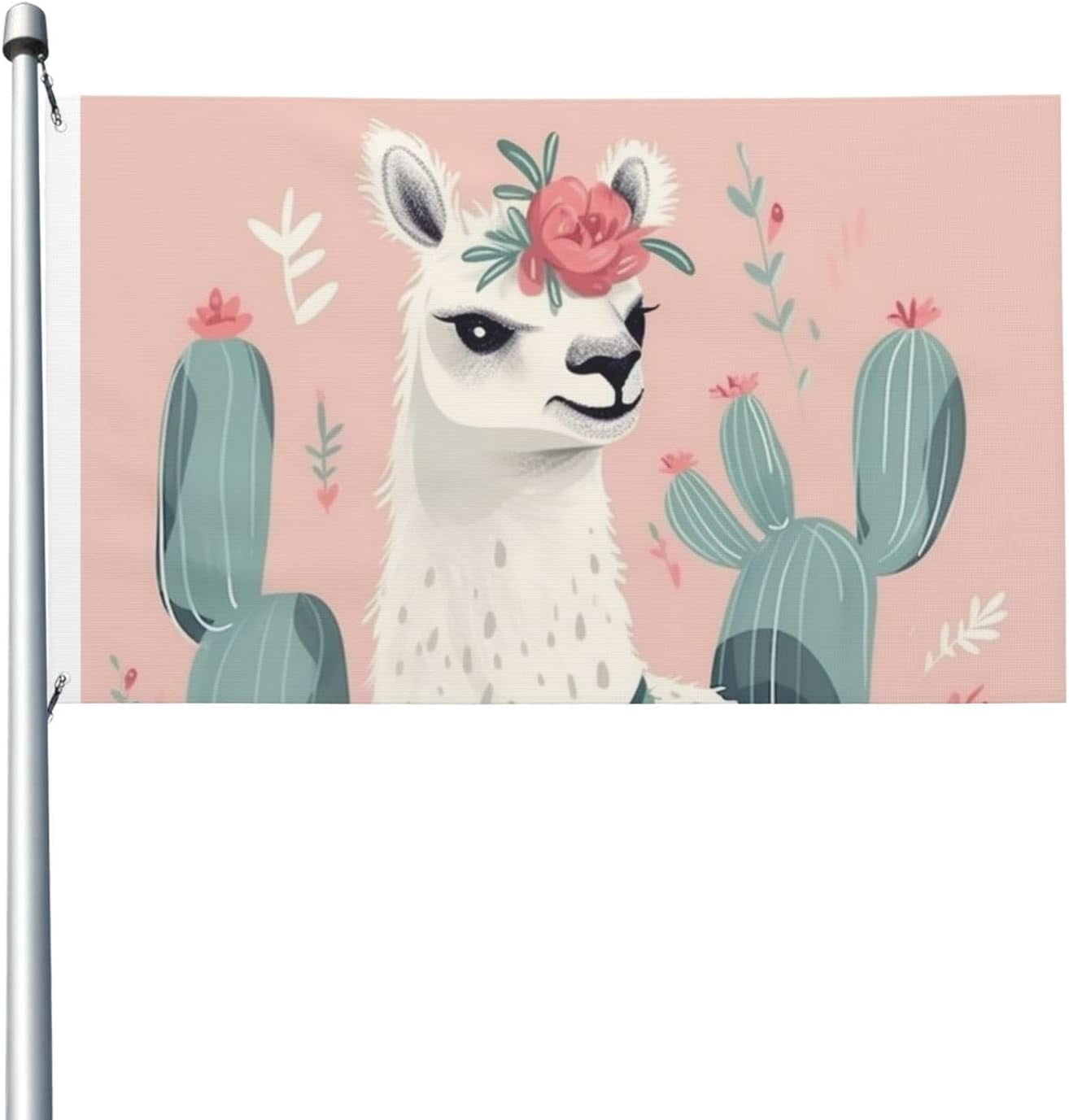 Cute Hand Drawn Llama Flag 3x5 ft Garden Flag Welcome Spring Summer ...