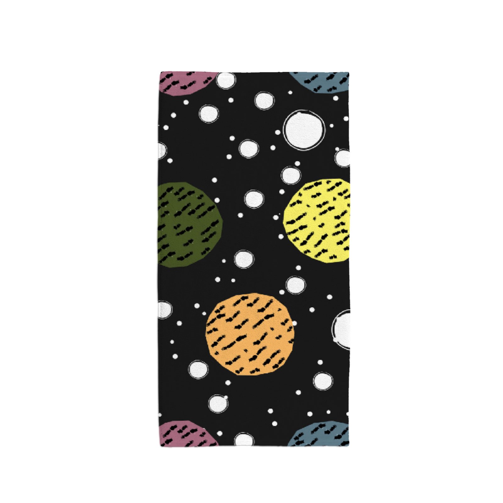 Cute Hand Drawn Pattern with colorful Balls on dark background. Bath ...