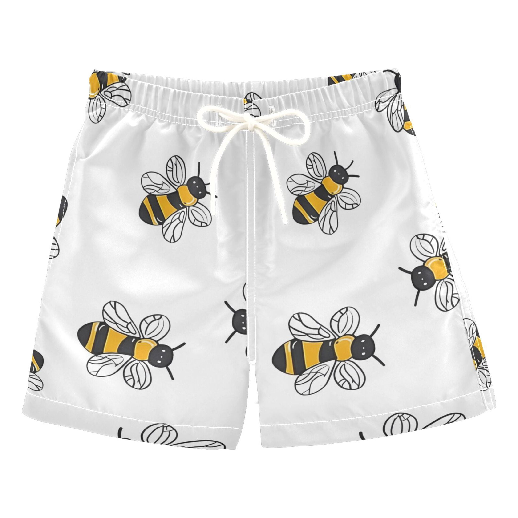 Cute Hand Painted Bees Boys' Swim Trunks Board Shorts Beach Pants ...