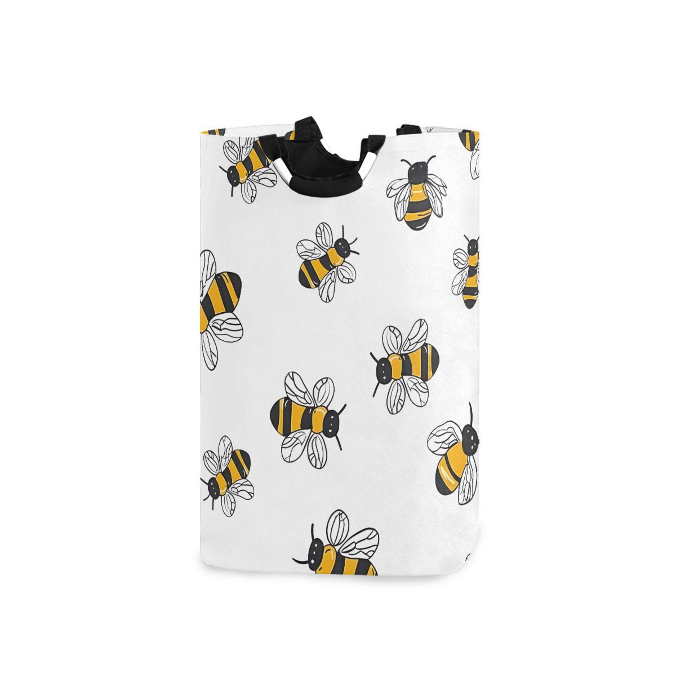 Cute Hand Painted Bees Laundry Basket with Handles Foldable Laundry ...