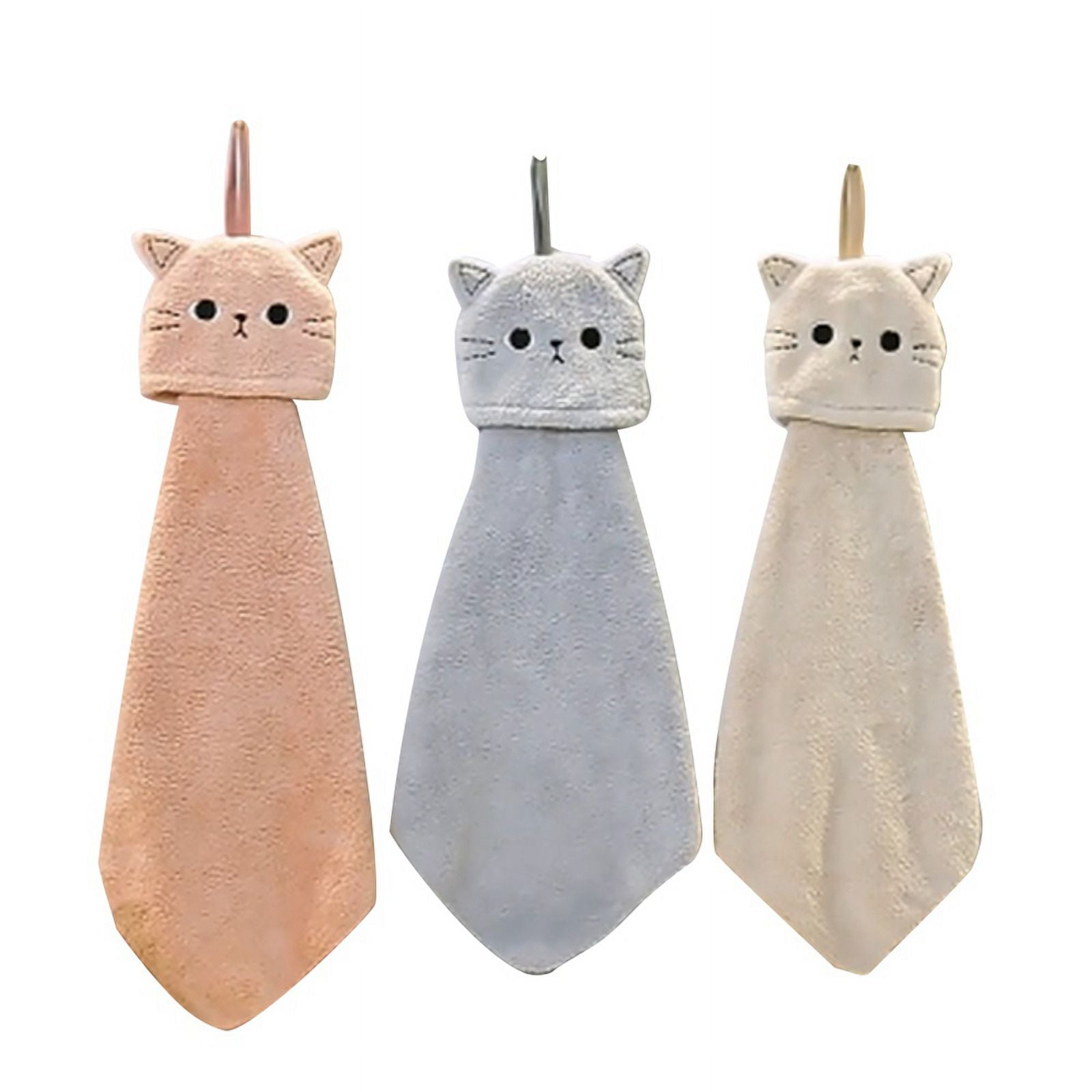 Cute Hand Towels for Kids Women, Bathroom Towels with Hanging Loop ...