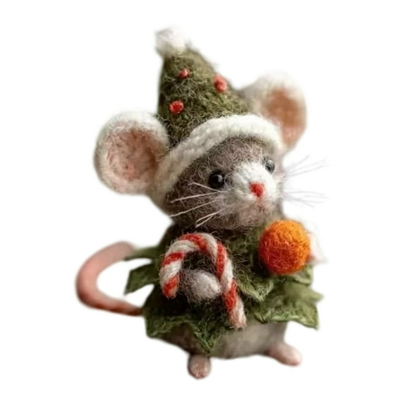 Cute Handmade Felt Mouse Ornament, Adorable Animal Decoration For Home ...