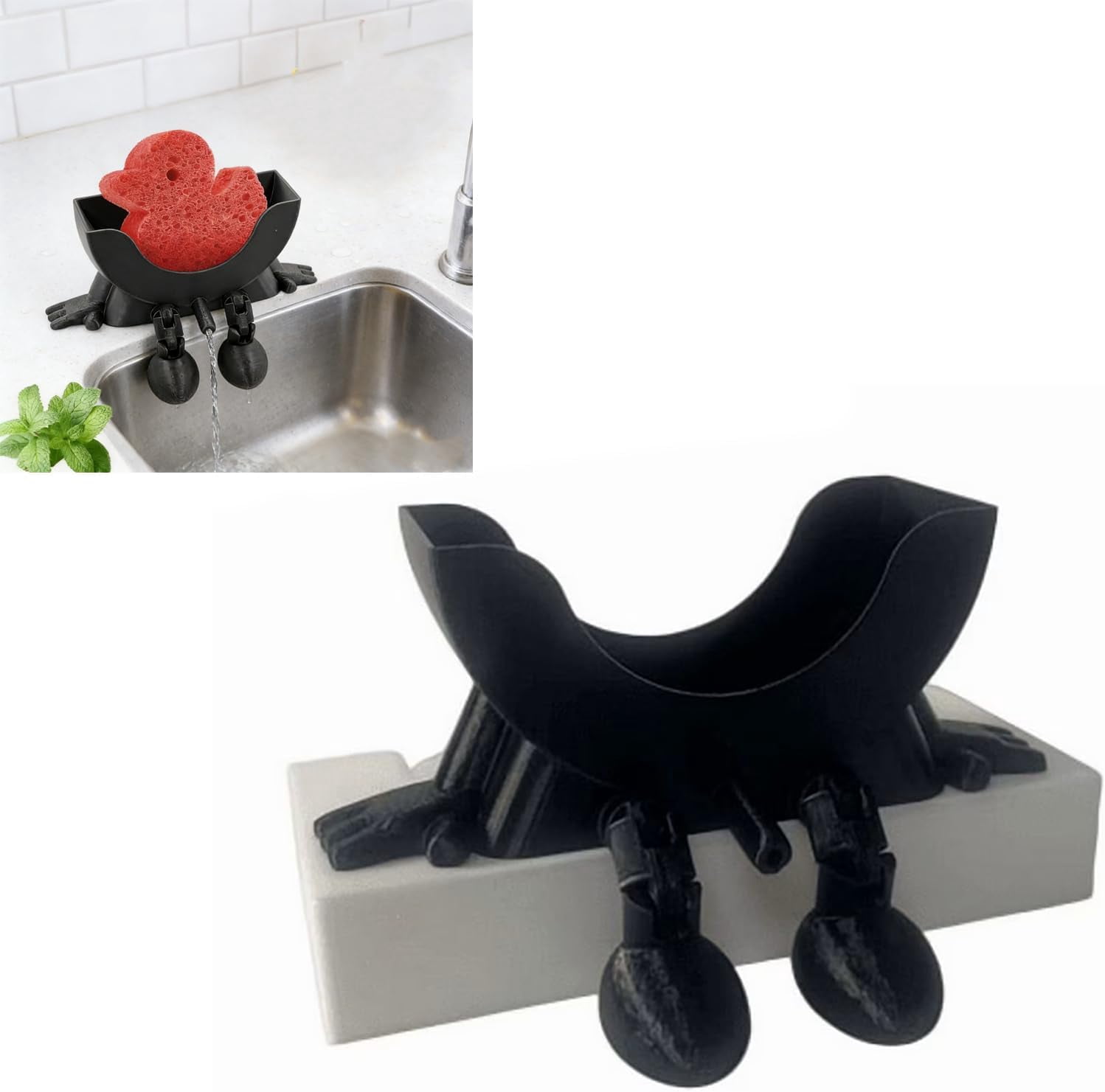 Cute Hanging Sponge Holder with Drainage, 3D Printed Sponge Holder, For ...