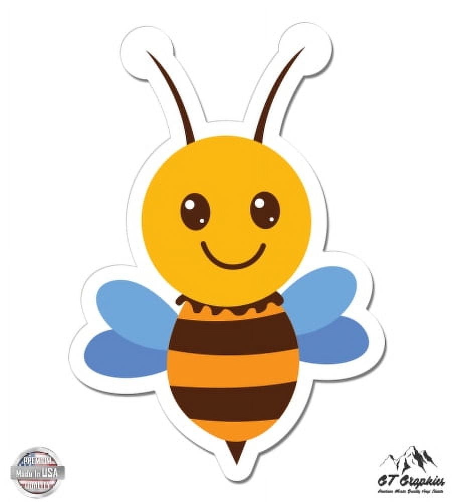 Cute Happy Bee - 12" Vinyl Sticker Waterproof Decal - Walmart.com