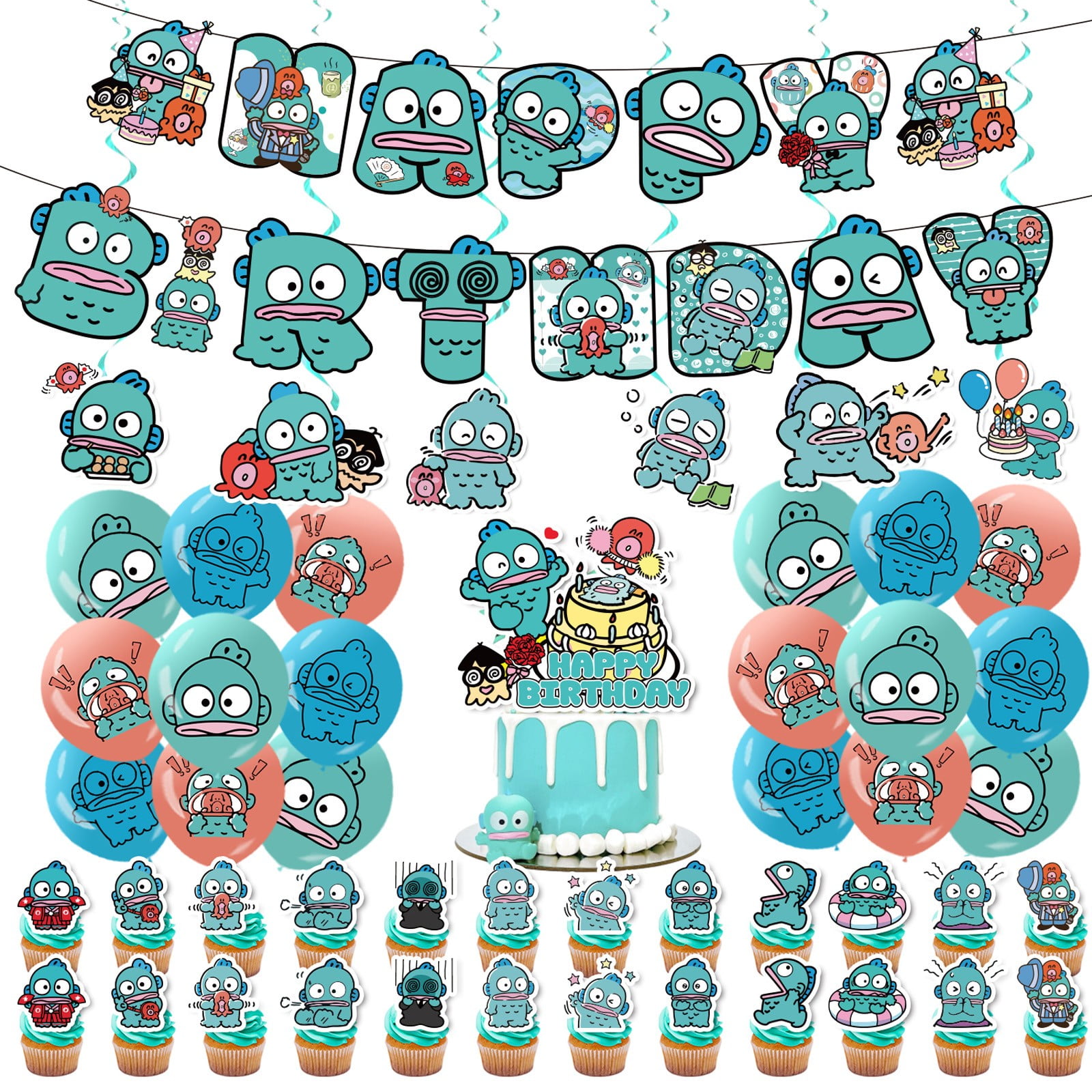 Cute Happy Birthday Decorations, Cute Party Supplies Include Happy ...