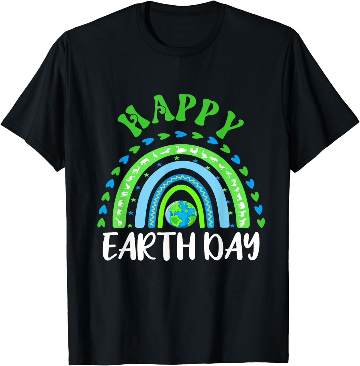 Cute Happy Earth Day 2024 Cute Rainbow Earth Lover Kids Boys T-Shirt ...