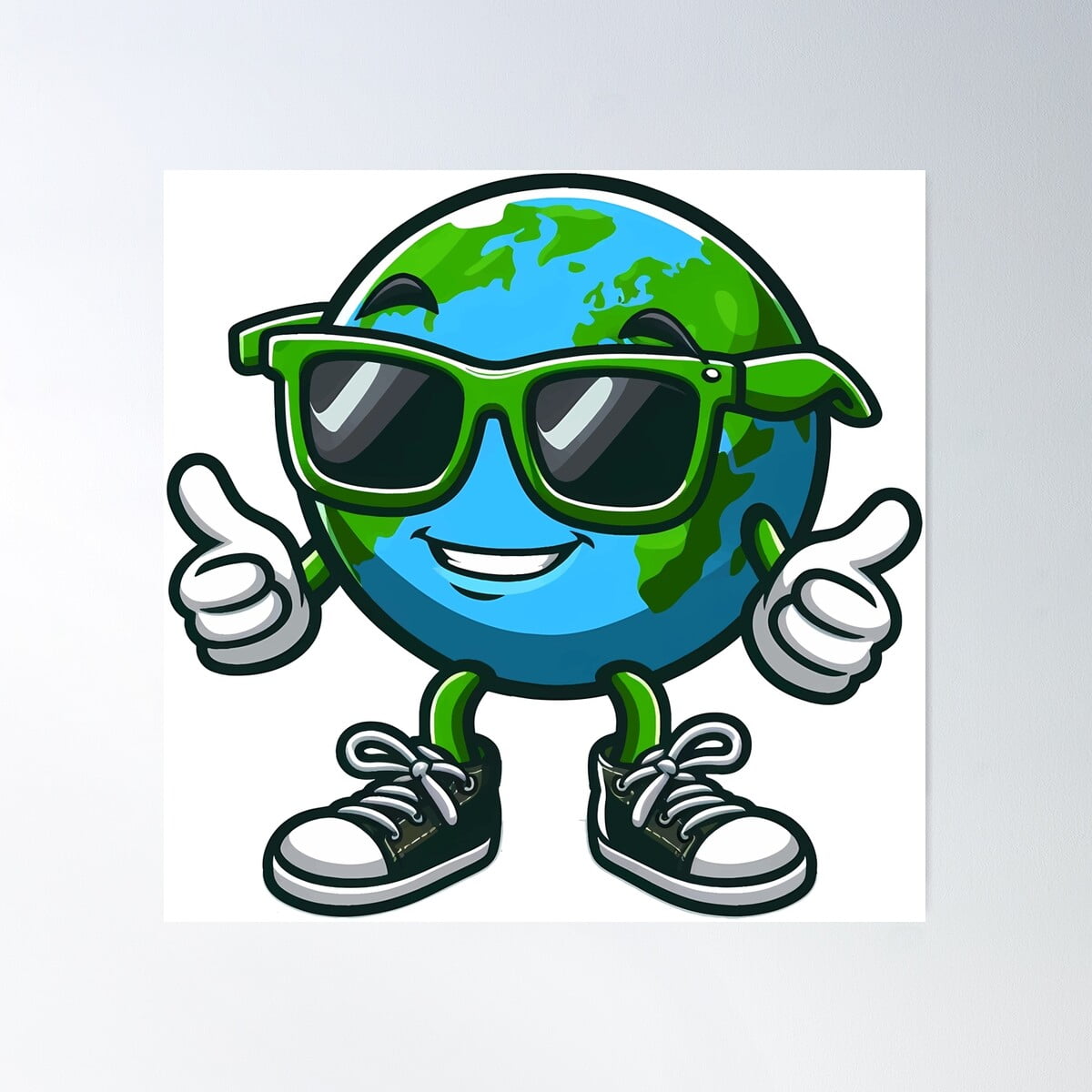 Cute Happy Earth Day Poster Wall Art, Modern Wall Decor, 17x17 UNFRAMED ...