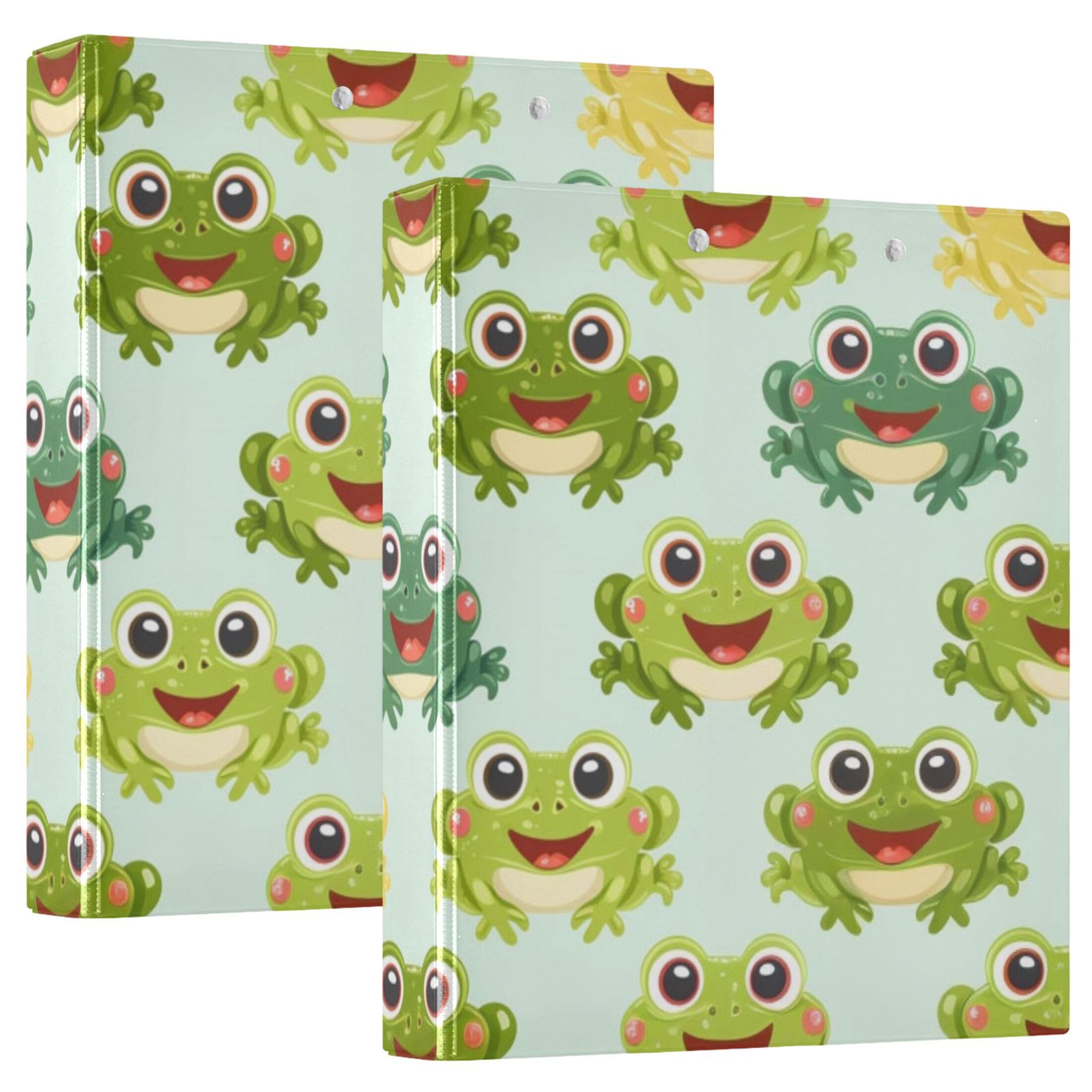 Cute Happy Frogs 3 Ring Hardcover Binders 1.5" Round Rings for Letter ...