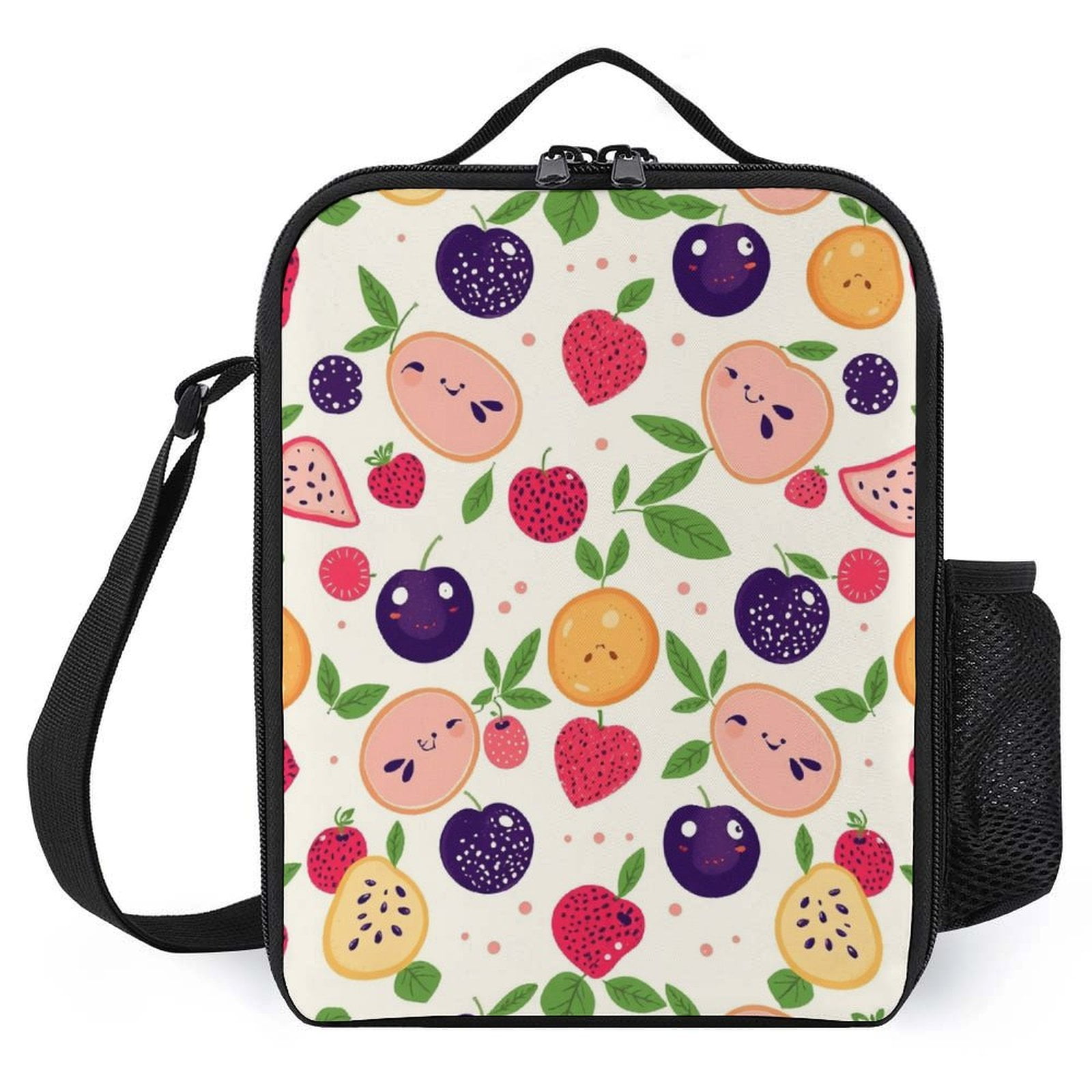 Cute Happy Fruits Messenger Bag Cartoon Teenage Crossbody Bag Lunch Bag ...