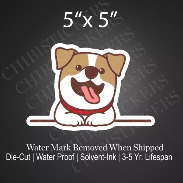 Cute Happy Jack Russell Terrier Cute Chibi Dog Sticker Vinyl Waterproof ...