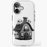 Cute Haunted House Cartoon Funny Creepy Halloween Ghost Horror Art ...